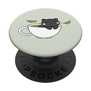 Matcha Green Cute Cat Kawaii Aesthetic PopSockets Swappable PopGrip