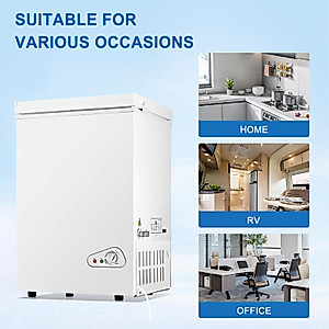AXUTL Deep Freezer Mini 2.5 Cu.ft Small Chest Freezer RV Portable Freezer White 100-120V AC for Apartment Garage Kitchen Dorm Vehicle Truck Boat Travel Outdoor