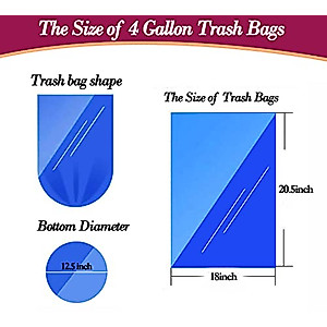 4 Gallon 180pcs Small Clear Trash Bags Strong Clear Garbage Bags, Bathroom Trash Can Bin Liners, Plastic Bags for Office, Waste Basket Liner, Fit 12-15 Liter, 3,3.5,4,4.5 Gal（Clear 180）