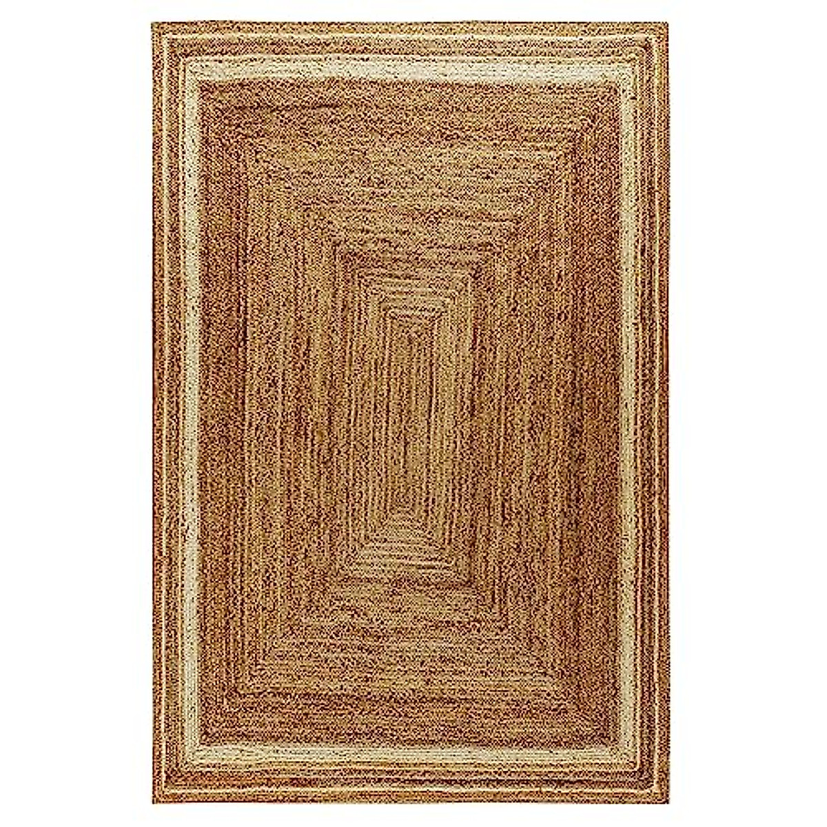 Taylor & Logan Prima Natural Fiber Jute Area Rug 8' x 10' - Braided Indoor Jute Rug - Natural Area Rugs