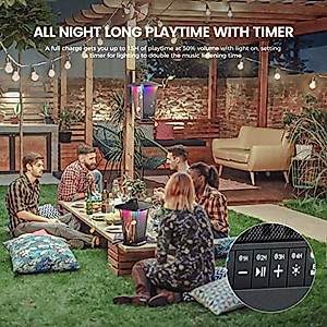 80W Outdoor Bluetooth Speaker Waterproof, True Wireless Stereo Sound with Punchy Bass, Multi-Connect up to 100 Speakers, 4 Adjustable Modes Beat-Driven Lights, Party/Patio/Pool Side/Beach, 2 Pack