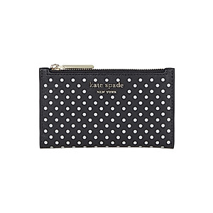 Kate Spade New York Spencer Metallic Dots Small Slim Bifold Black Multi One Size