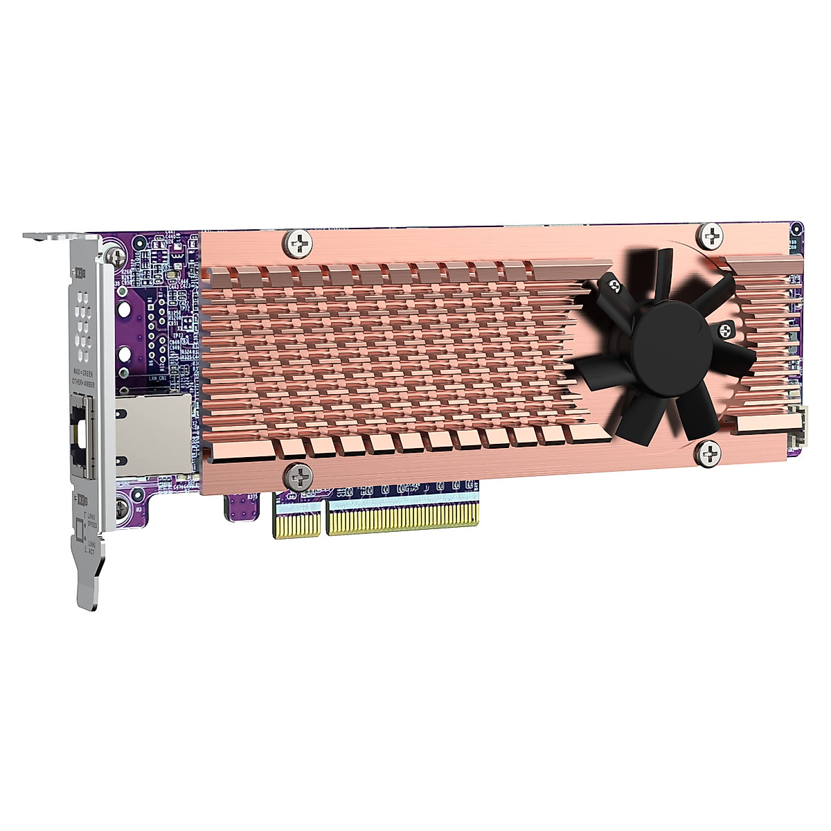 QNAP QM2-2P410G1T 2 x PCIe Gen4 NVMe SSD & 10GbE (10G/5G/2.5G/1G/100M) Port Expansion Card to Enhance Performance