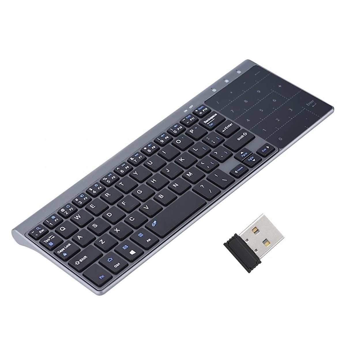 Portable Slim 2.4Ghz Keyboard Handheld with Touchpad for PC/Notebook/TV Box Black