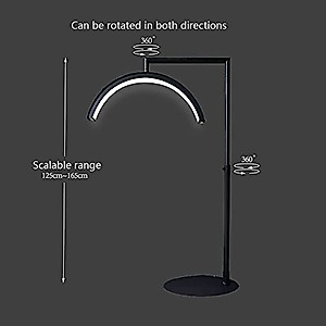 CEUGS 40W LED Moon Light Black White Lashes Light Half Ring Floor Lamp Led Lash Light for Tattoo Beauty Salon Eyelash Makeup Lamp