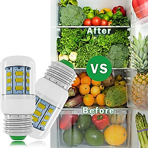 LaWana KEI D34L Refrigerator Bulb Replacement for Frigidaire 5304511738 LED Refrigerator Light Bulb Replace AP6278388 PS12364857 AP6278388 4584444 (D34l Bulb 3.5W 2 Pack)