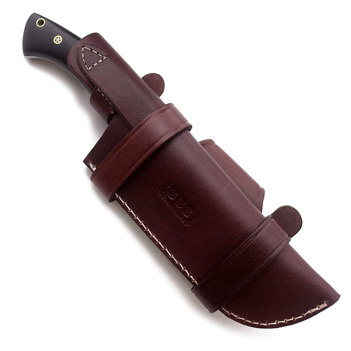 GCS Handmade Micarta Handle D2 Tool Steel Tactical knife Hunting Knife Camp Knife with leather sheath Full tang blade designed for Hunting & EDC GCS 240 (Black Handle)