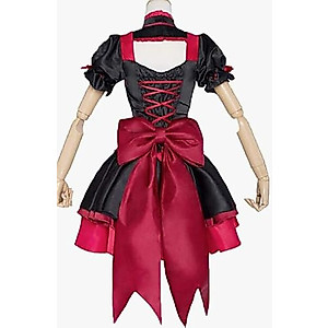 Poetic Walk Anime Womens Dress Kanochi Nite Kaku Rory Mercury Cosplay Costume (X-Large, Black&Red)