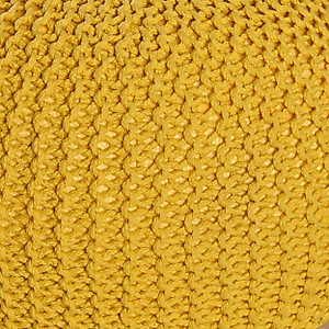 Christopher Knight Home Belle Knitted Cotton Pouf, Yellow