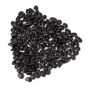 18 Pounds Decorative Pebbles Small Black Stones Aquarium Gravel River Rock, Natural Polished Decorative Gravel,Garden Ornamental Pebbles Rocks,Black Decorative Stones,Black Pebbles, Decor (Black)