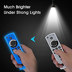 Remote Case/Cover for Fire TV Stick 4K,Protective Silicone Holder Lightweight[Anti Slip]ShockProof for Fire TV Cube/Fire TV(3rd Gen)Compatible with All-New 2nd Gen Alexa Voice Remote Control-Glow Blue