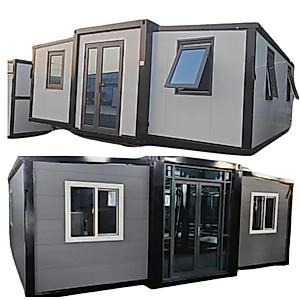 Generic Portable Folding House Container Tiny Homes prefab Home with Toilet, Sink, Shower, Folding Rooms Cabinets, Windows,., Customize