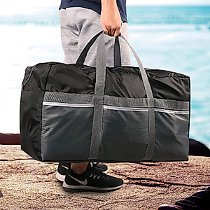 REDCAMP Extra Large Duffle Bag Lightweight, 96L Water Resistant Travel Duffle Bag Foldable for Men Women, Black