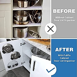 esowemsn 6 Pairs of Pot Lid Organizer Rack Plastic Wall Mount Pot Lid Organizer Pan Storage Racks Holder Lid Rack Hanger Space Saver for Cabinet Door Home Kitchen