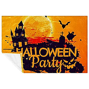 Halloween Background Prints Soft Warm Cozy Blanket Throw for Bed Couch Sofa Picnic Camping Beach, 150×100cm