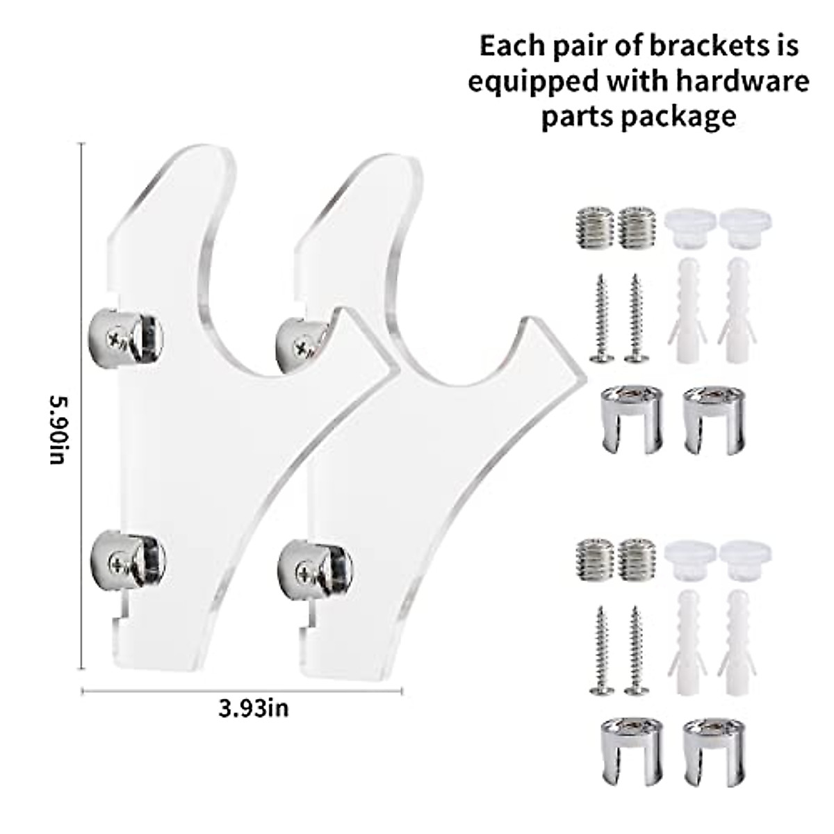 BYTOTU Wall mounted lightsaber rack - black plexiglass - very suitable for displaying magic sword - knife - samurai sword - saber - stick, acrylic display (excluding lightsaber) (black-transparent)