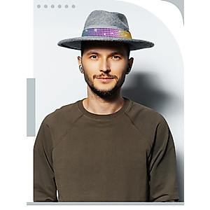 Crowye 4 Pcs Rhinestone Stretchable Hat Bands for Cowboy Women Panama Hat Belt Bling Western Hat Accessories Adjustable Hat Jewelry (Gold,Silver,Dazzling,Black)