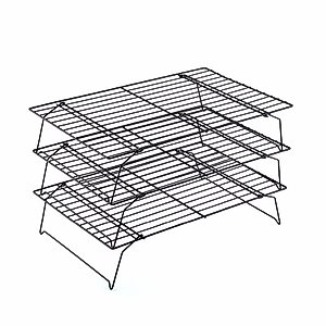 Three-layer Baking Cooling Rack Bread Cooling Rack Cake Rack Baking Tools Black Non-stick Cooling Rack Stackable