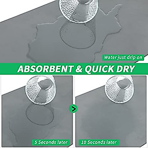 HotLive Coffee Mat - Coffee Bar Mat for Countertops | Coffee Bar Accessories Fit Under Coffee Maker Espresso Machine | Absorbent Hide Stain Rubber Backed Dish Drying Mat for Kitchen Counter | 12"x19"