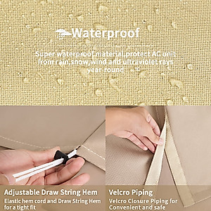 Air Conditioner Covers for Outside Units,Mancro Central Air Conditioner Cover Fits up to 36 x 36 x 39 inches,Durable Water Resistant Heavy Duty Windproof Square AC Covers,Grey