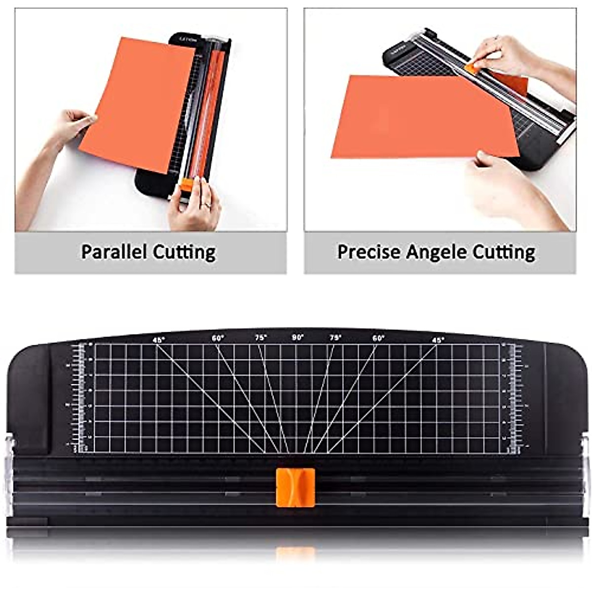 A4 Paper Cutter，Paper Trimmer Guillotine with Automatic Security Safeguard Scrapbooking Tool for Cutting Paper Photographs or Labels Office Home Manual, Black