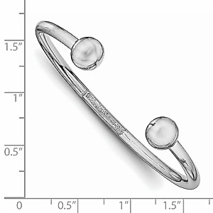 IceCarats 925 Sterling Silver 3mm Cuff Bangle Bracelet