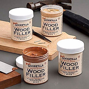Water-Based Wood & Grain Filler - White - 8 oz By Goodfilla | Replace Every Filler & Putty | Repairs, Finishes & Patches | Paintable, Stainable, Sandable & Quick Drying