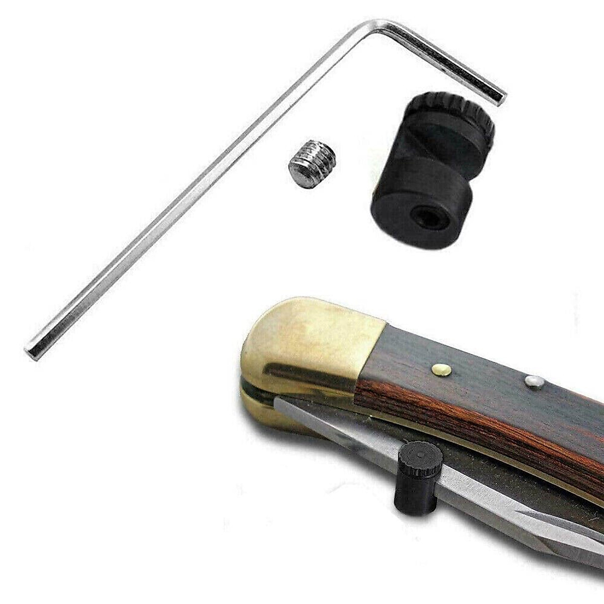 8 Packs Thumb Stud Fit For Buck 110 Folding Knife, Universal Replacement Thumb Button For Folding Hunting Knives Blade (Black)