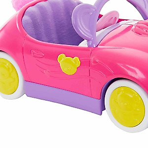 Barbie Chelsea Toy Car Set with Bear-Themed Convertible & Teddy Bear Accessory, Blonde Small Doll Wears Removable Skirt & Shoes
