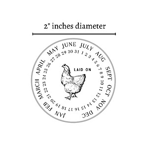 Eggs Laid On Date Stickers | 350 Pc Roll | 2" Round Stickers | Farm Fresh Stickers | Egg Carton Stickers | White with Chicken Design