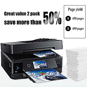 NoahArk 2 Packs 302XL Remanufacture Ink Cartridge Replacement for Epson 302 302XL T302 T302XL High-Capacity use for Epson Expression Premium XP-6000 XP-6100 Printer (2 Black)