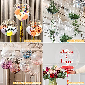 RUBFAC Bobo Balloons 24 Inch, 25pcs Bubble Balloons Clear Bobo Balloons, Large Transparent Balloon for Stuffing Wedding Birthday Party Decorations