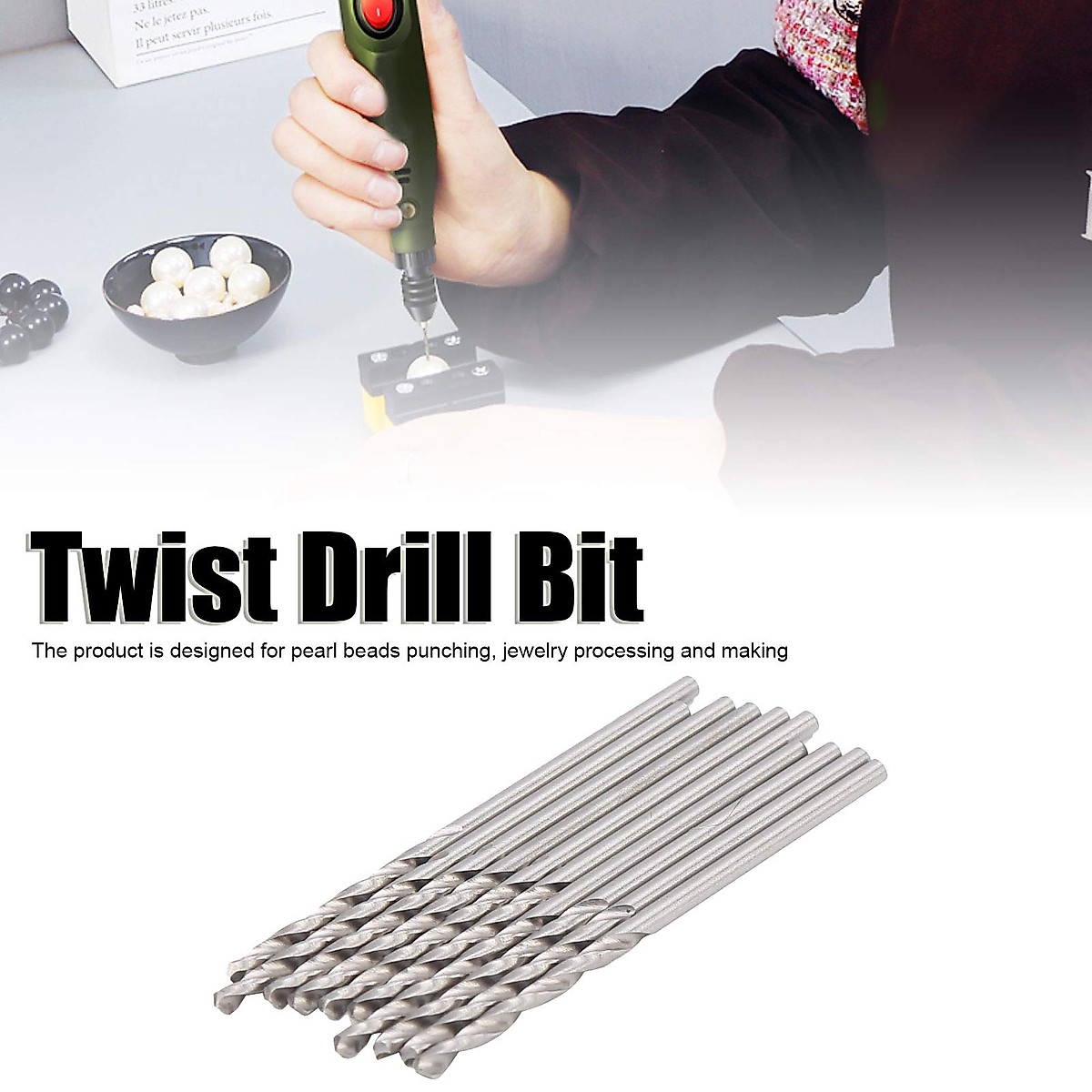 Micro Drill Bit Set, Jewelry Drill 10Pcs 1.75mm Hand Drill Drill Bit Straight Shank Drill Bit Micro Mini Drill Bit Set Small Drill Bits Pin Vise Hand Drill for Pin Vise Hand Drill