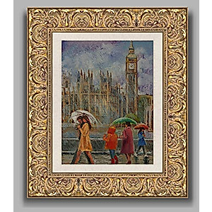 SOLD Thames Promenade, London Rain By Internationally Renown Artist Yary Dluhos