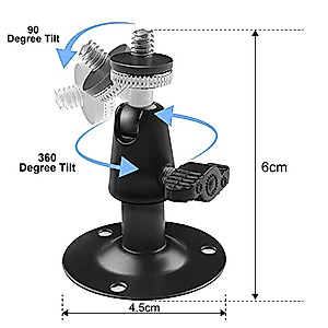 Camera Bracket Mount 3 Pcs Security Wall Mount for Oculus Sensor Arlo, Arlo Pro,Metal Security Camera Bracket Outdoor Indoor Oculus Rift Mount Bracket 360° Rotation 1/4" Screw Camera Wall Mounts CCTV