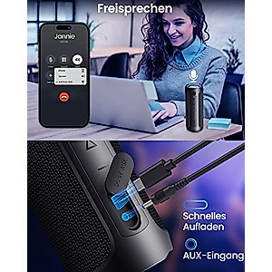 AUKTECH Bluetooth Speakers - Portable Speakers Bluetooth Wireless(100ft), 24W Loud Stereo Sound, Led Lights, 20H Playtime, IPX7 Waterproof Speaker for Outdoor, Home, Party, Beach, Shower