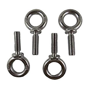 US STAINLESS 4 Pieces Stainless Steel 316 3/8" x 1 1/4" UNC Machinery Eye Bolt Marine Grade Bolt with 1" Eye ID Pitch of 16