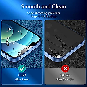 ESR for iPhone 12/12 Pro Screen Protector, Easy Installation Frame, Military-Grade Protection, Ultra Tough, Scratch Resistant, Tempered-Glass Screen Protector for iPhone 12/12 Pro, 3 Pack