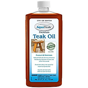 AquaTeak Patented 18" Sumba Teak Shower Bench with Shelf & AquaTeak Premium Teak Oil