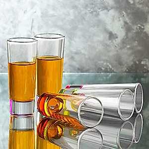 JoyJolt Hue Colored Shot glass Set, 6 Piece Shot Glasses - 2-Ounces.