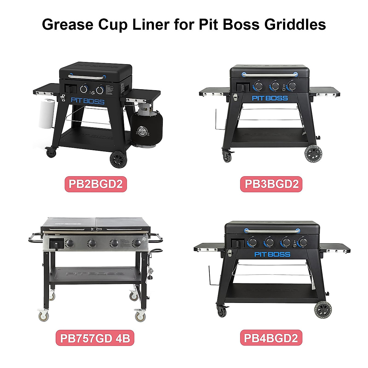 BMMXBI 10-Pack Grill Grease Cup Liners for Pit Boss 2/3/4 Burner Gas Griddles Disposable Aluminum Pans Liners Compatible with Country Smoker 4 B and Blue Rhino Razor GGC1643M GGC1643L GGC2241L Grill