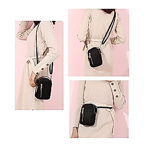 Bobrand Cell Phone Purse Crossbody Bag for iPhone 12 Mini, Samsung Galaxy A52 A32 A31 A11 A51 A01, LG Phoenix 5, BLU G9 Pro (Black)