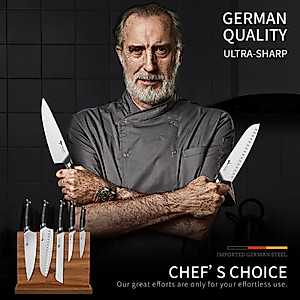 MAD SHARK Knife Set, Professional 5 Piece Kitchen Chef Knife Set, German High Carbon Stainless Steel Ultra Sharp Knives Sets, Ergonomic Handle 2.0 Home Cooking Perfect Cutlery Set Gift