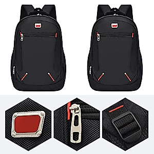 Cuteam Laptop Backpack Solid Color Load-reducing Large Capacity School Bag Bookbag for Middle School Students (Blue, 17.72" x 12.2" x 6.3")