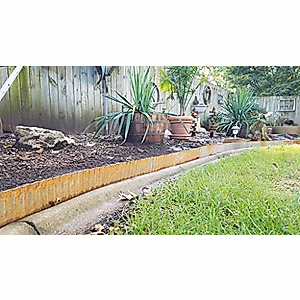 Corrugated Garden Edging (4in W x 10ft L, Rusted)