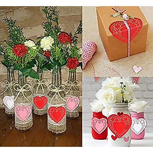 600PCS Paper Doilies for Crafts - Valentines Day Decorations Red/Pink/White Lace Heart Cutouts, Wedding Valentine's Party Decor Ornaments, 4"
