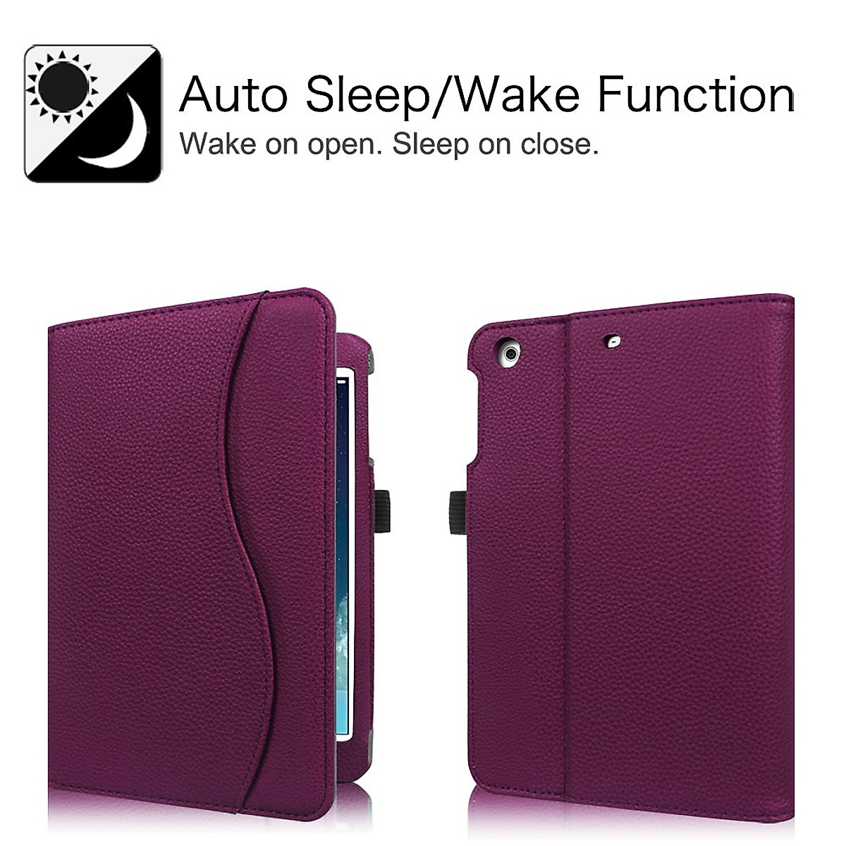 Fintie Case for iPad Mini 3, Mini 2/1 [Corner Protection], Multi-Angle Folio Smart Stand Protective Cover with Pocket, Auto Sleep/Wake, Purple