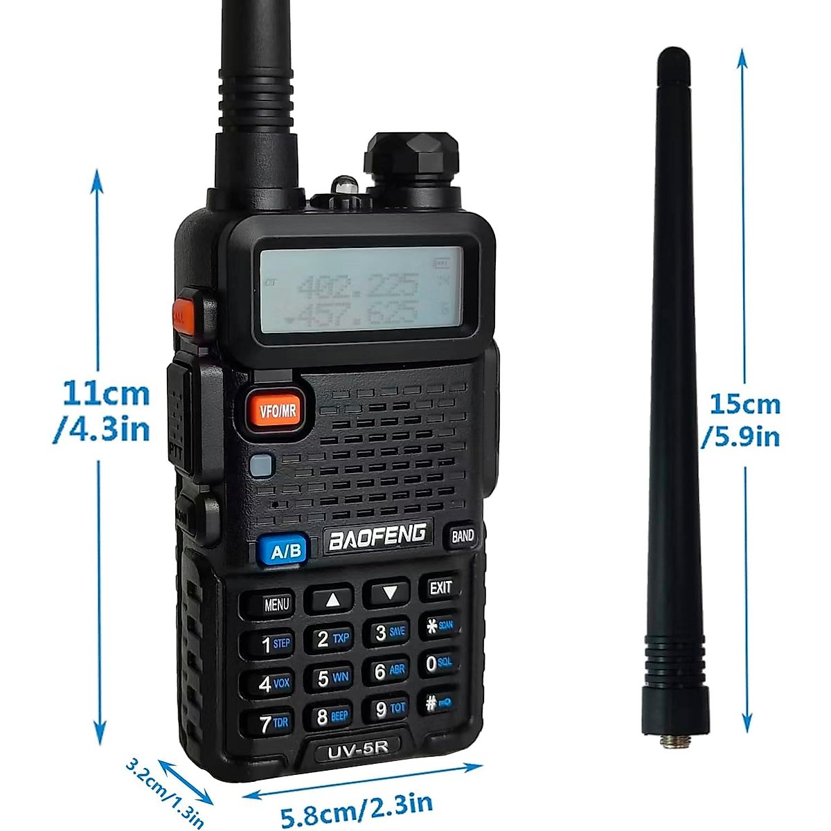 BAOFENG UV-5R Radio, Handheld Ham Radios Long Range, Dual Band Programmable Two Way Radios with Programming Cable, Portable Amateur HT Radio(2 Pack)
