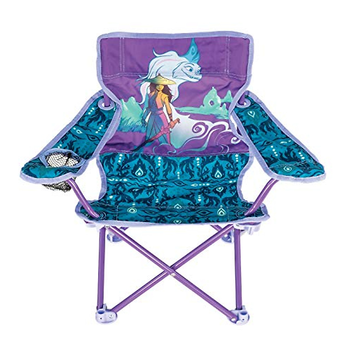 Disney Raya Camp Chair for Kids, Portable Camping Fold N Go Chair with Carry Bag