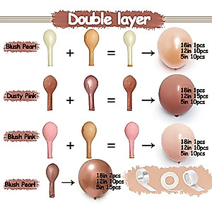 Dusty Rose Pink Balloon Garland Double Stuffed Blush Pink Balloon Pearl Peach Balloons Rose Gold Metallic Balloon Arch Kit For Wedding Bridal Shower Baby Shower Birthday Boho Party Decorations